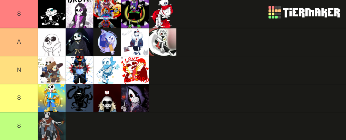 Undertale AUs Tier List (Community Rankings) - TierMaker