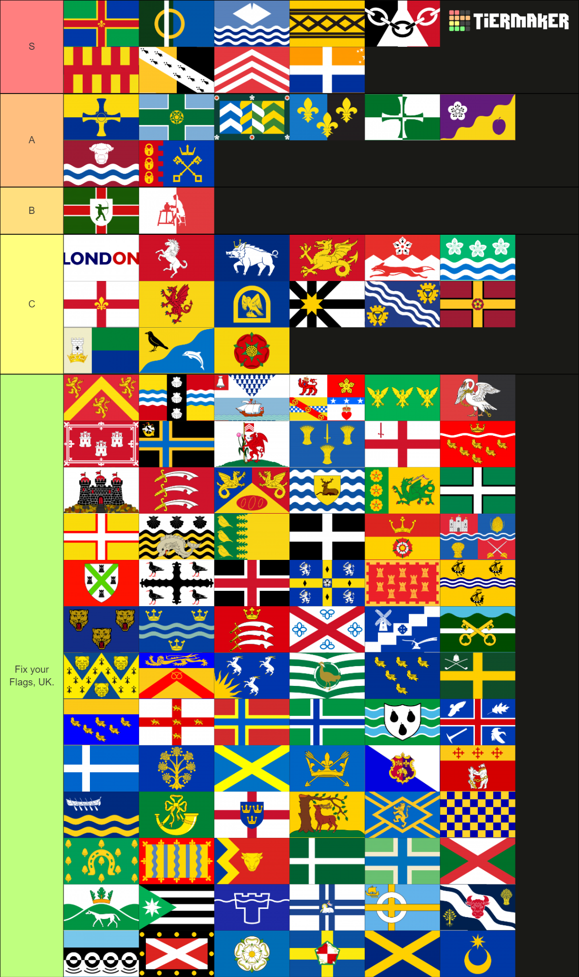 Local Flags of the UK Tier List (Community Rankings) - TierMaker