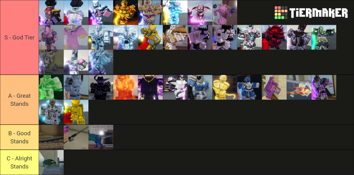 YBA Stand Tierlist (Vamp Rework) Tier List (Community Rankings) - TierMaker