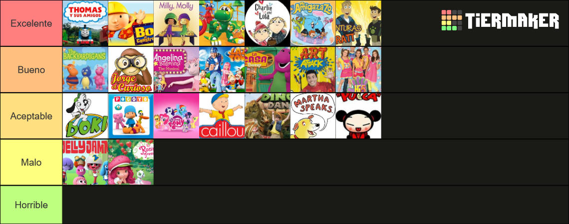 Programas de Discovery Kids Tier List (Community Rankings) - TierMaker