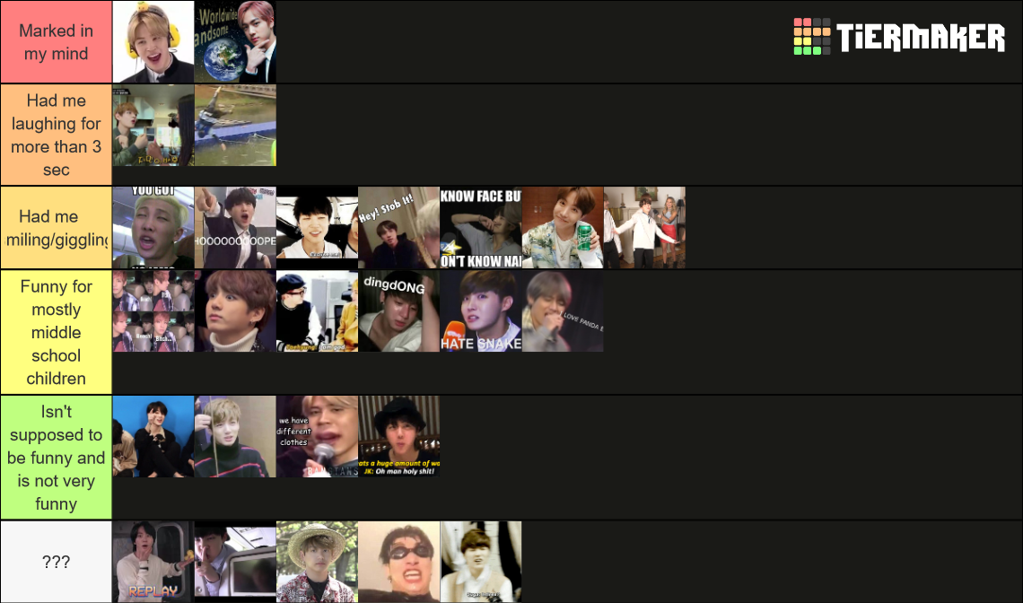 BTS memes Tier List (Community Rankings) - TierMaker