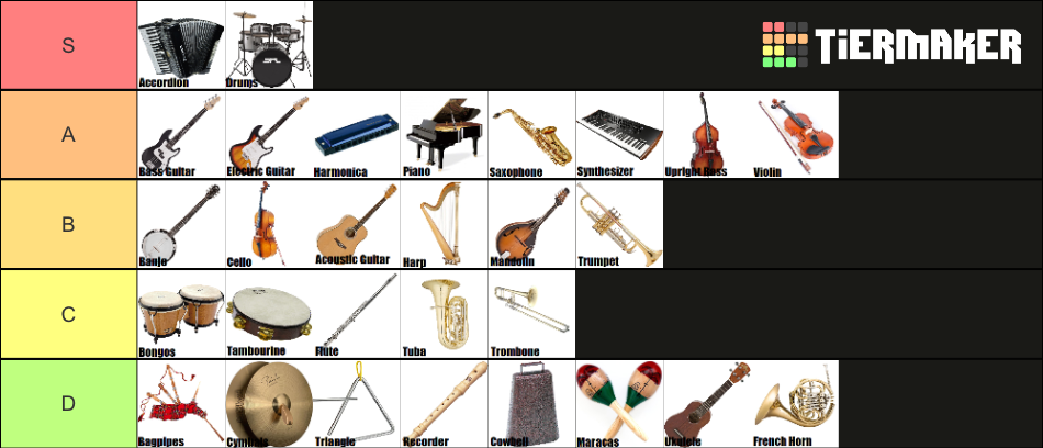 Ultimate Instrument Tier List (Community Rankings) - TierMaker