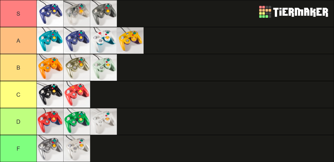 Gamecube Controller Color Tier List (Community Rankings) - TierMaker