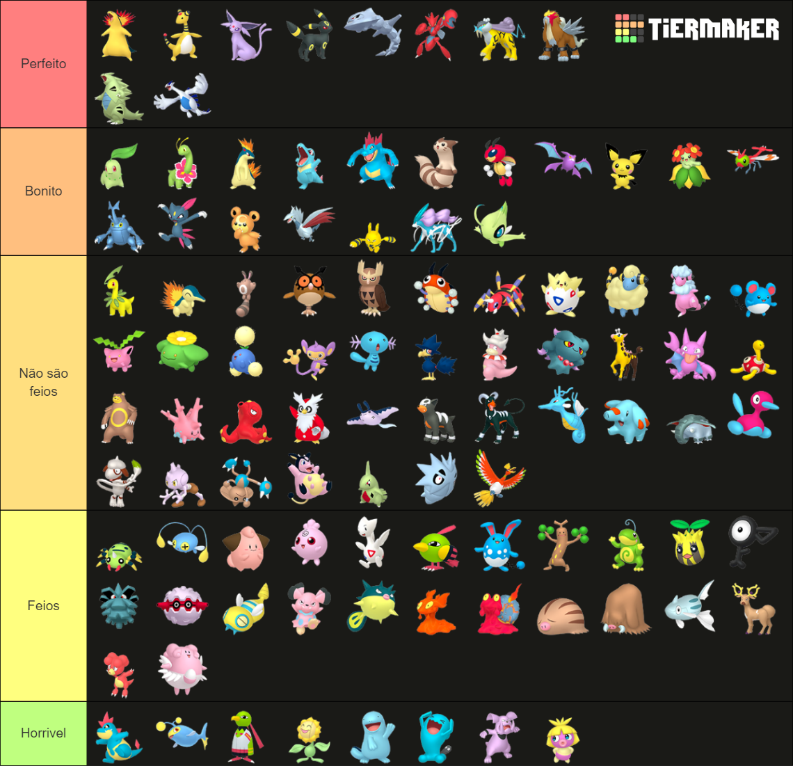 Every Gen 2 Pokemon (HOME renders) Tier List (Community Rankings ...