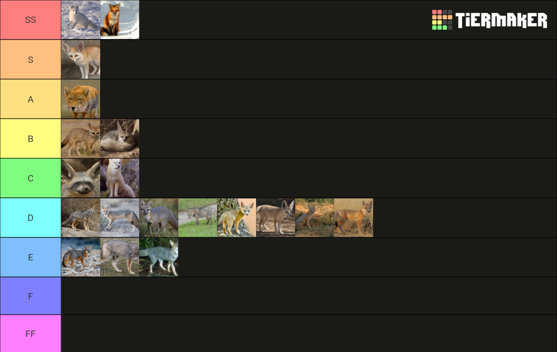 Fox Species Tier List (Community Rankings) - TierMaker