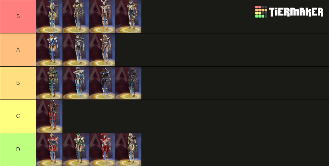 Revenant Legendary Skin Tier List (Community Rankings) - TierMaker