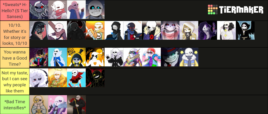 Undertale AU Sanses Tier List (Community Rankings) - TierMaker