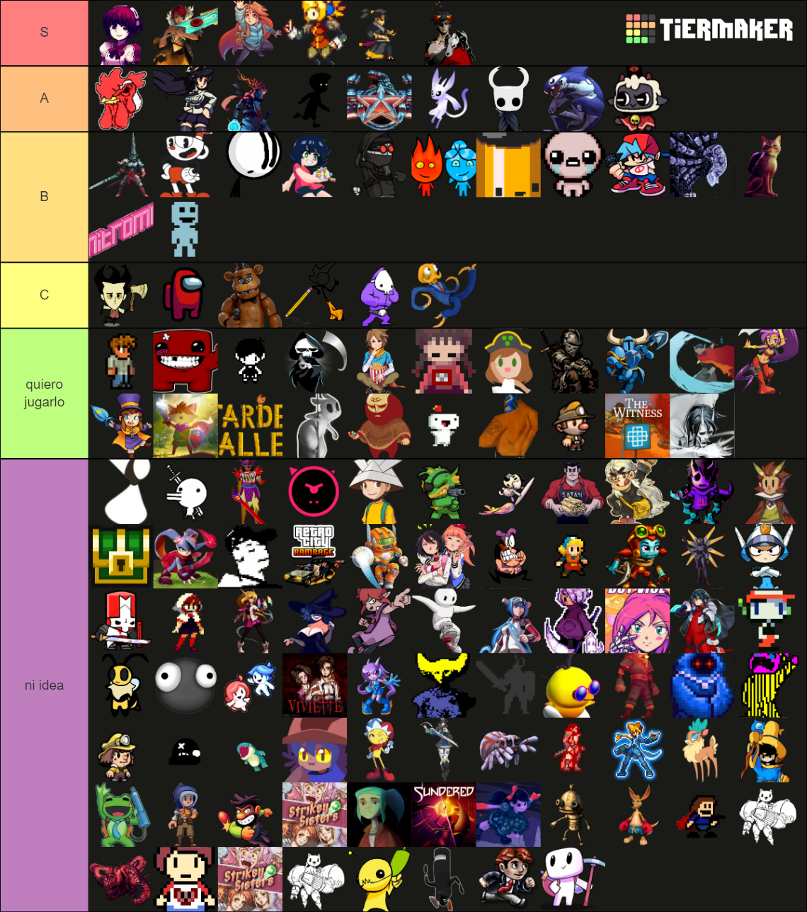 129 Indie Games / Juegos Indie Tier List (Community Rankings) - TierMaker
