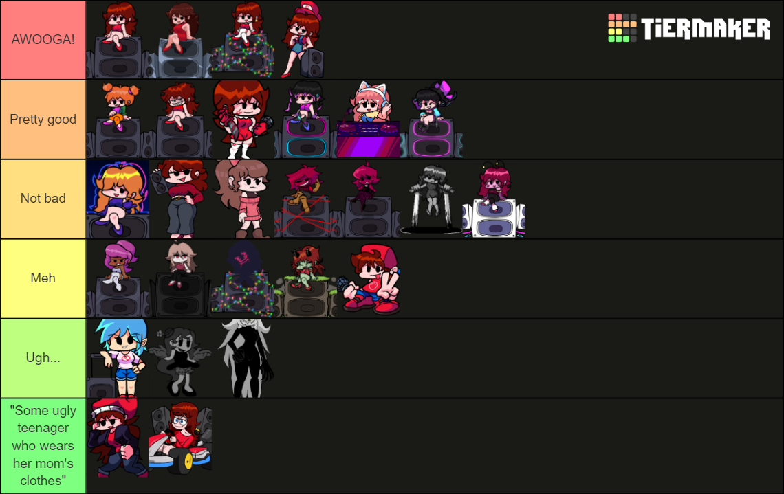 Friday Night Funkin Girlfriend designs Tier List (Community Rankings ...