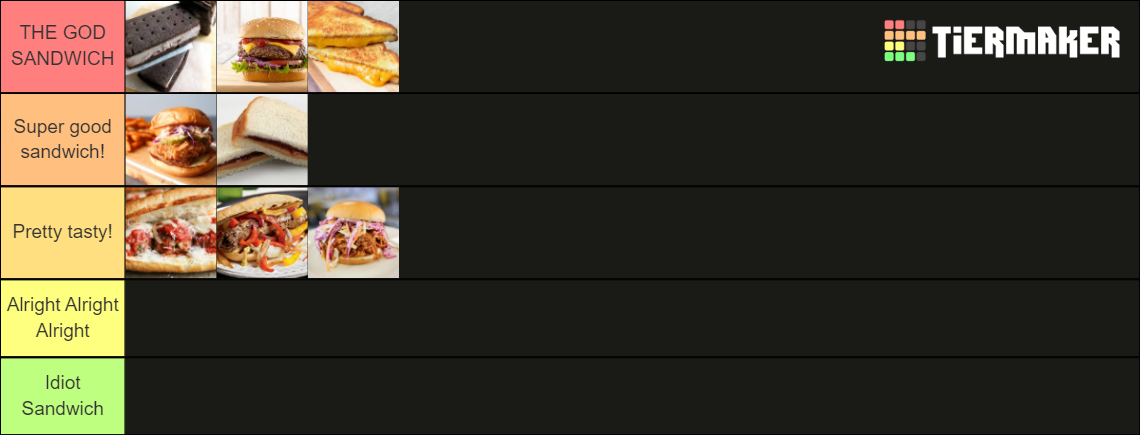THE BEST SANDWICHES Tier List (Community Rankings) - TierMaker