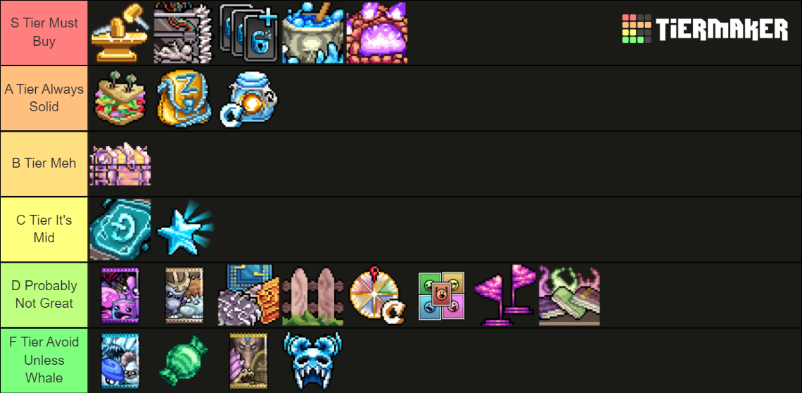 IdleOn Gem Shop Tier List (Community Rankings) - TierMaker