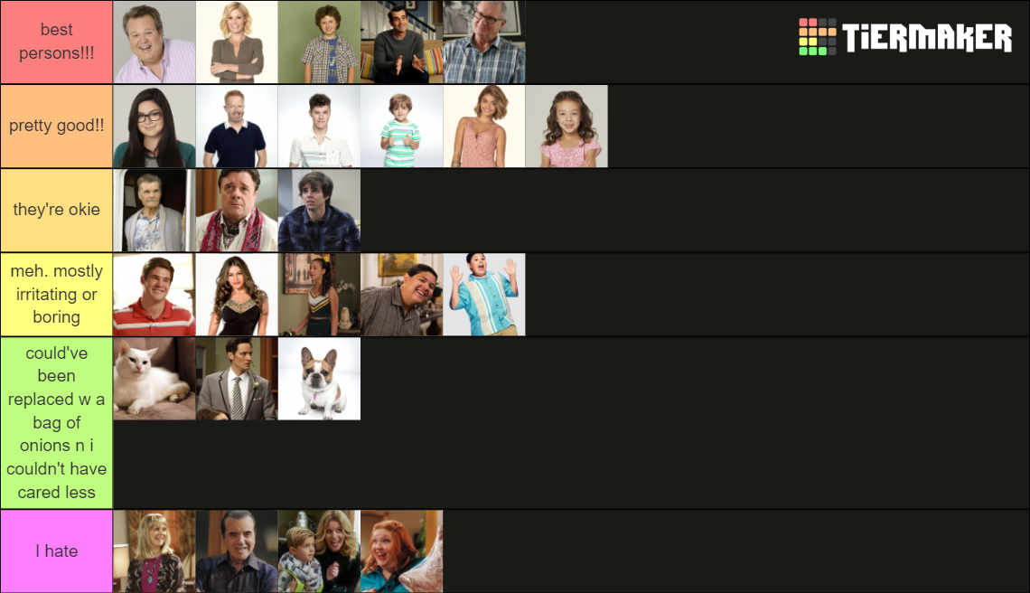 modern family characters ranked Tier List (Community Rankings) - TierMaker