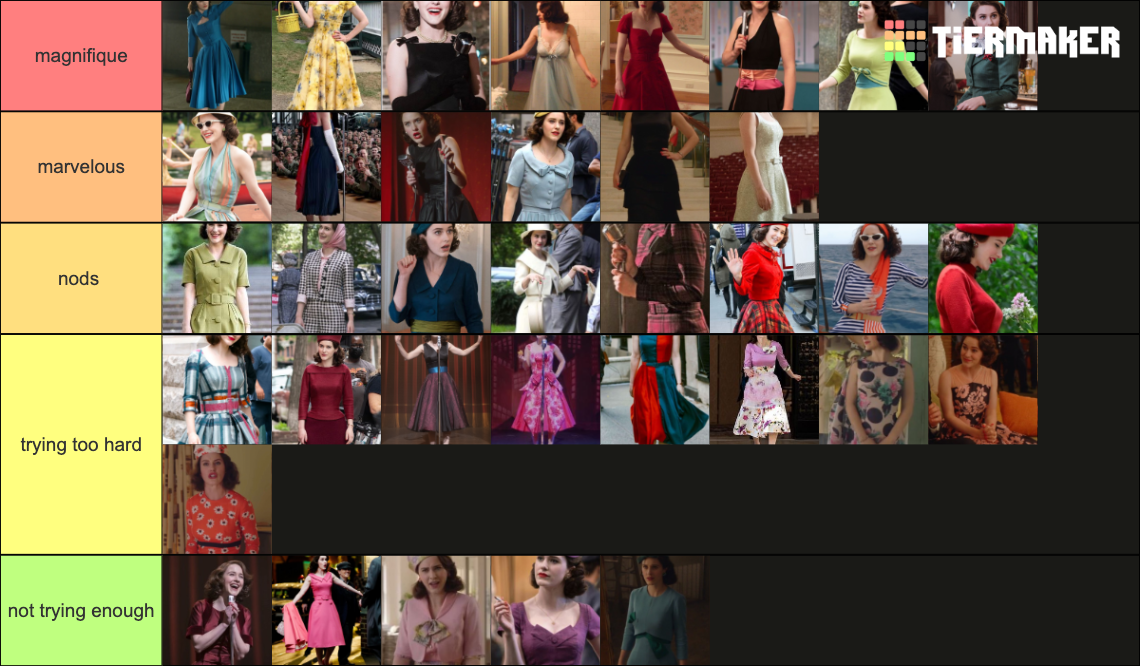 Marvelous! Mrs. Maisel Outfits Ranking Tier List (Community Rankings ...