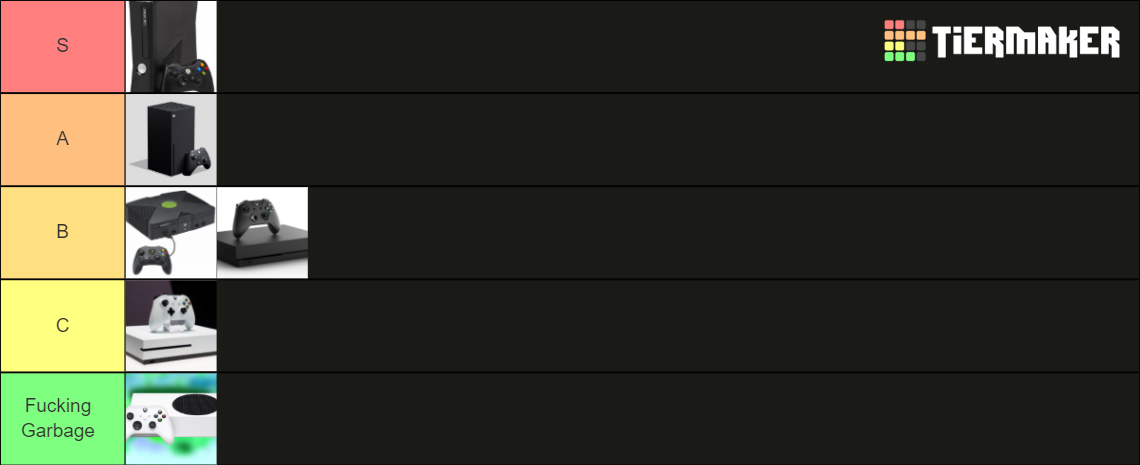 xbox consoles Tier List (Community Rankings) - TierMaker