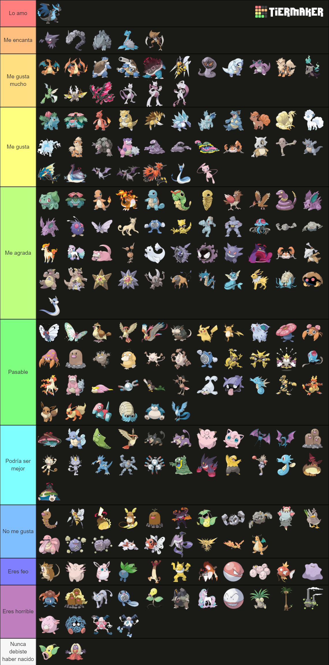 Pokemon Generation 1 Tier List (Community Rankings) - TierMaker