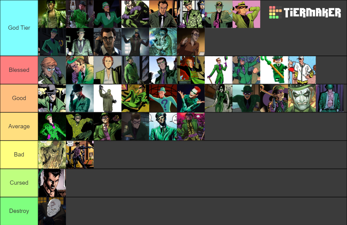 Riddler Designs Tier List (Community Rankings) - TierMaker
