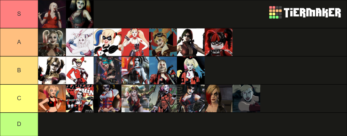 Harley Quinn Design Tier List (Community Rankings) - TierMaker