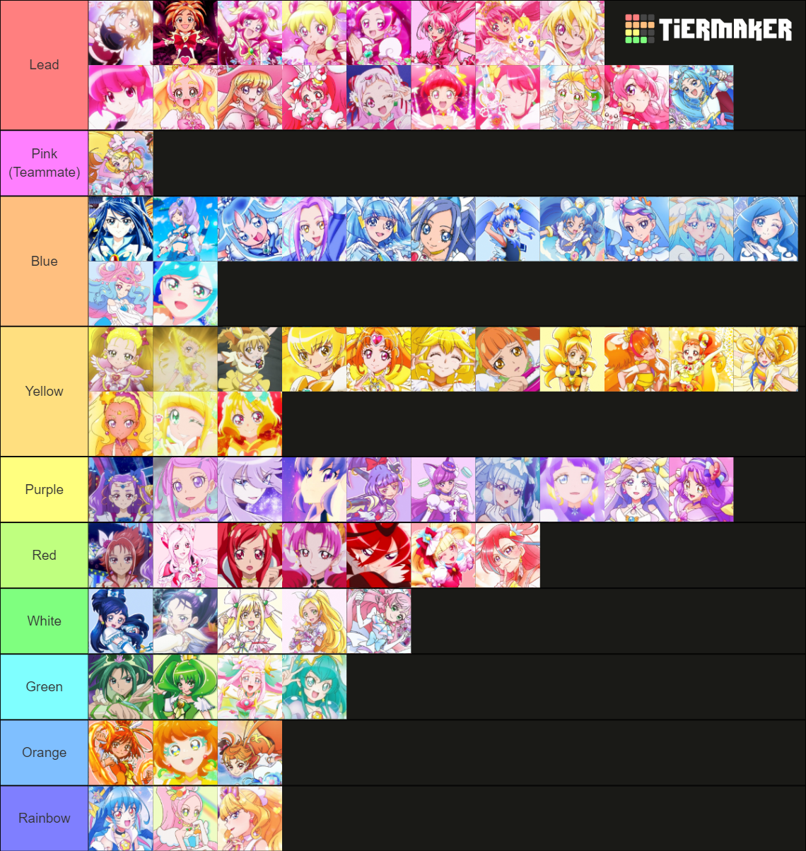 Precure Characters (Cure Black to Cure Butterfly) Tier List (Community ...