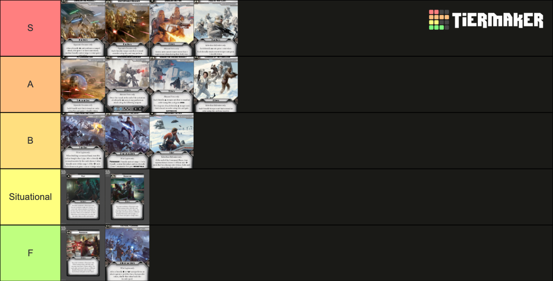 Star Wars Legion Battle Force Command Cards Tier List (Community ...
