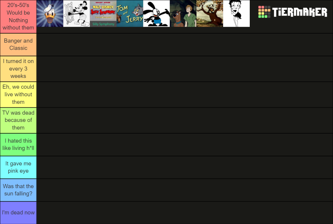Old Classic Cartoons Tier List (Community Rankings) - TierMaker