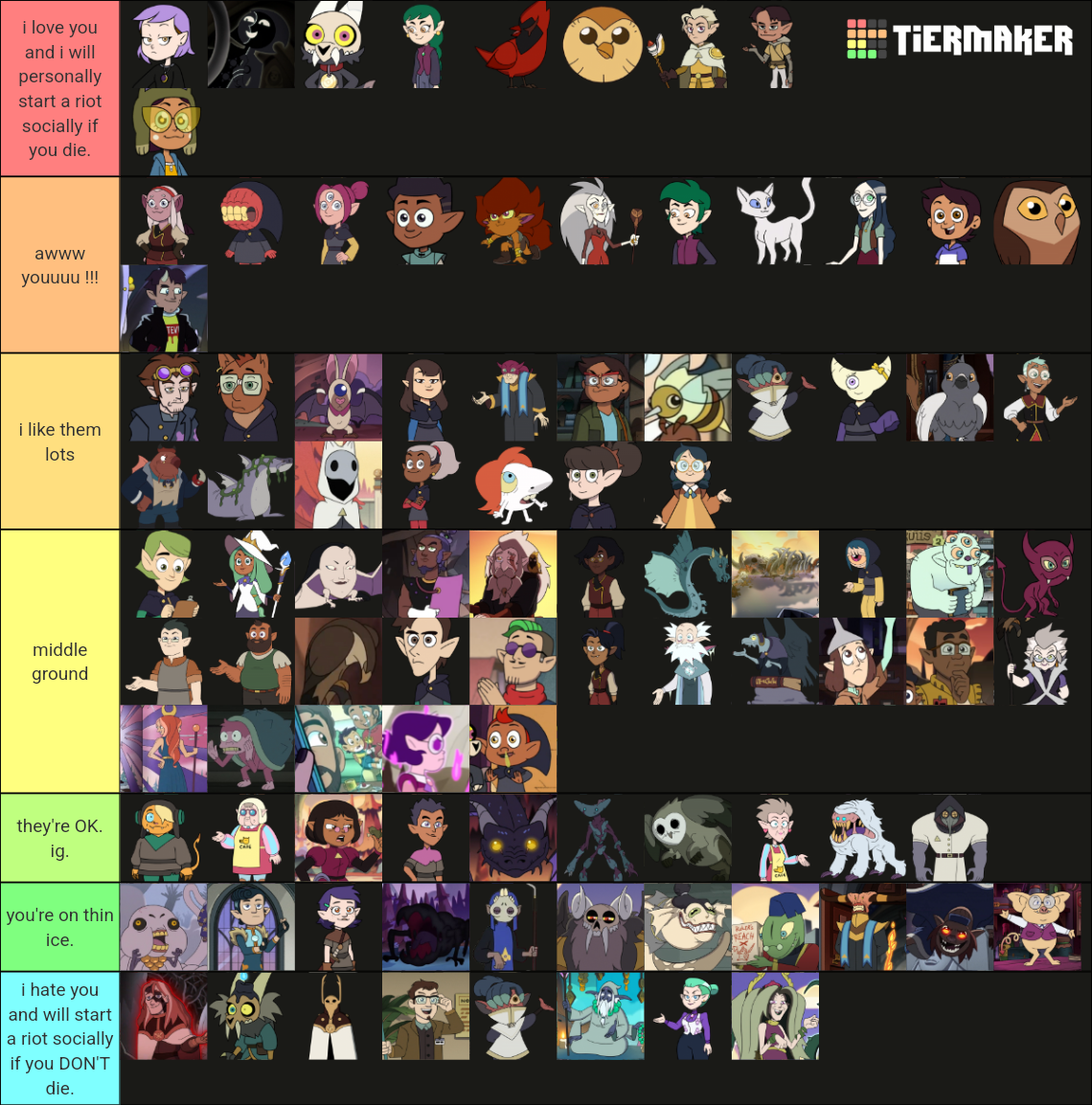 The Owl House Characters (2B) ! Tier List (Community Rankings) - TierMaker