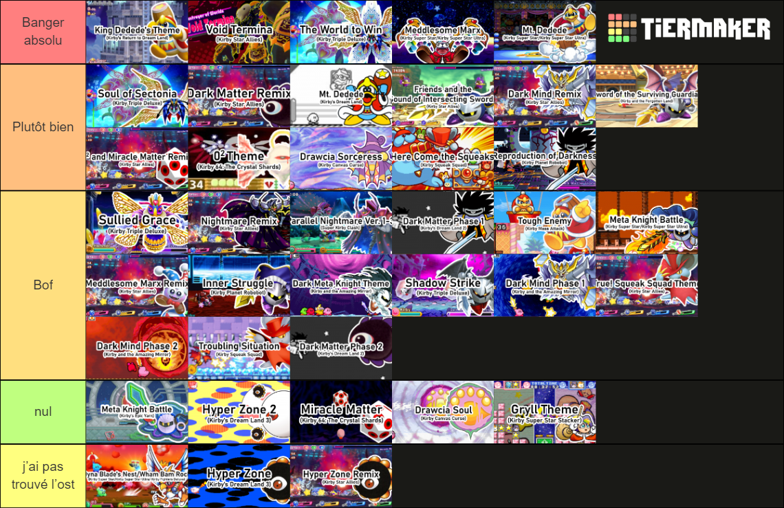 Kirby Final Boss Music Tier List (Community Rankings) - TierMaker