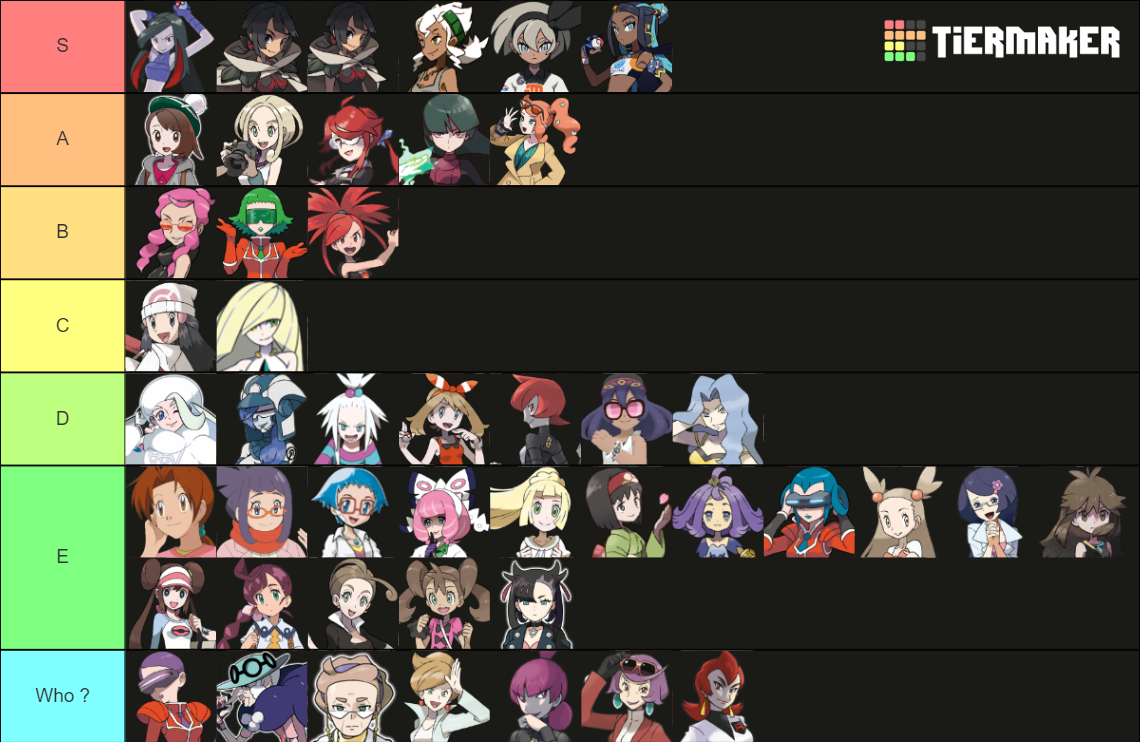 Pokemon Female Characters Tier List (Community Rankings) - TierMaker