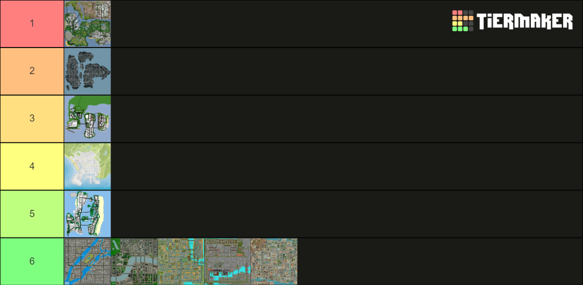 Grand Theft Auto Maps Tier List (Community Rankings) - TierMaker