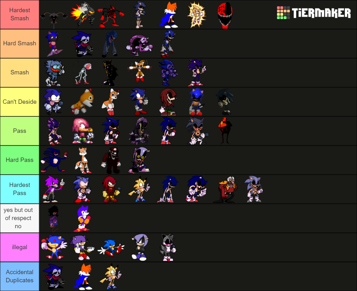 Fnf EXE Smash or Pass Tierlist Tier List (Community Rankings) - TierMaker