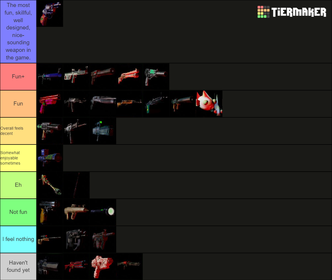 Cruelty Squad Weapons Tier List (Community Rankings) - TierMaker