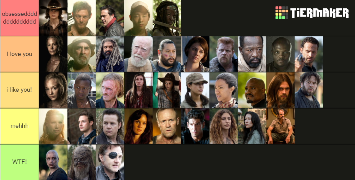 TWD Character Tier Tier List (Community Rankings) - TierMaker
