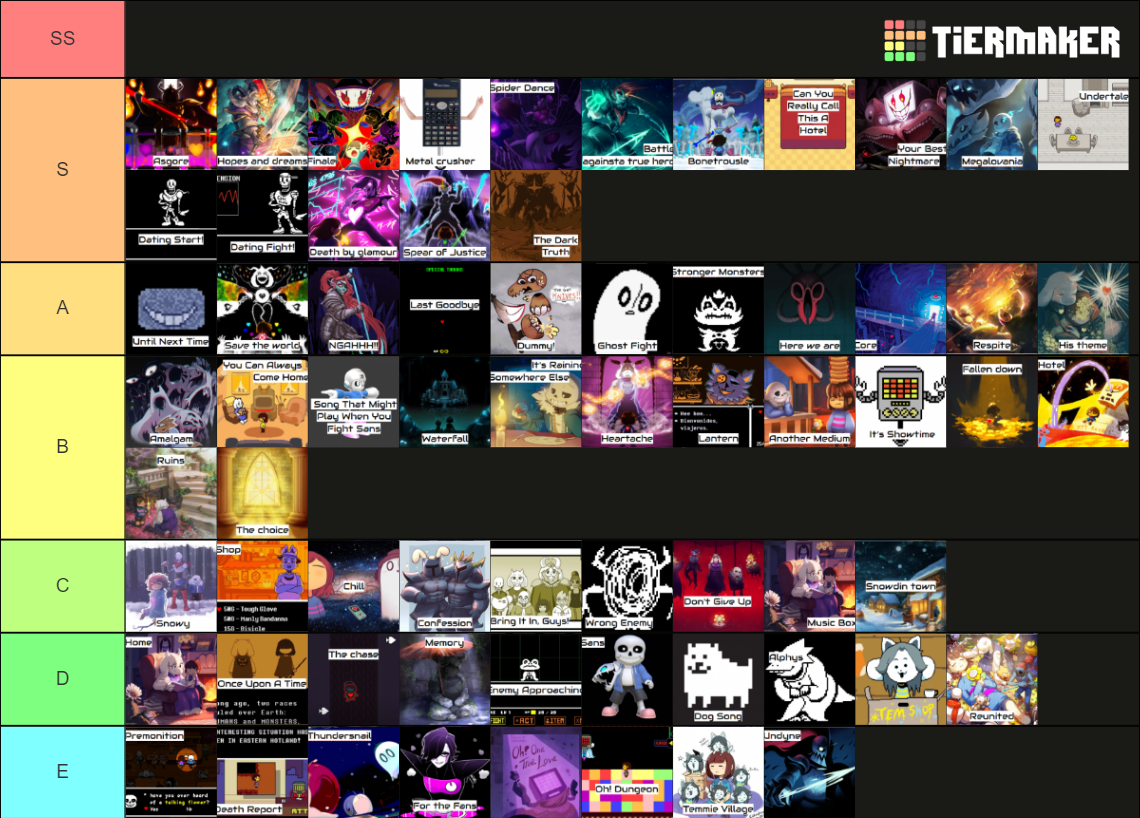 Undertale and Deltarune OST tierlist Tier List (Community Rankings) - TierMaker