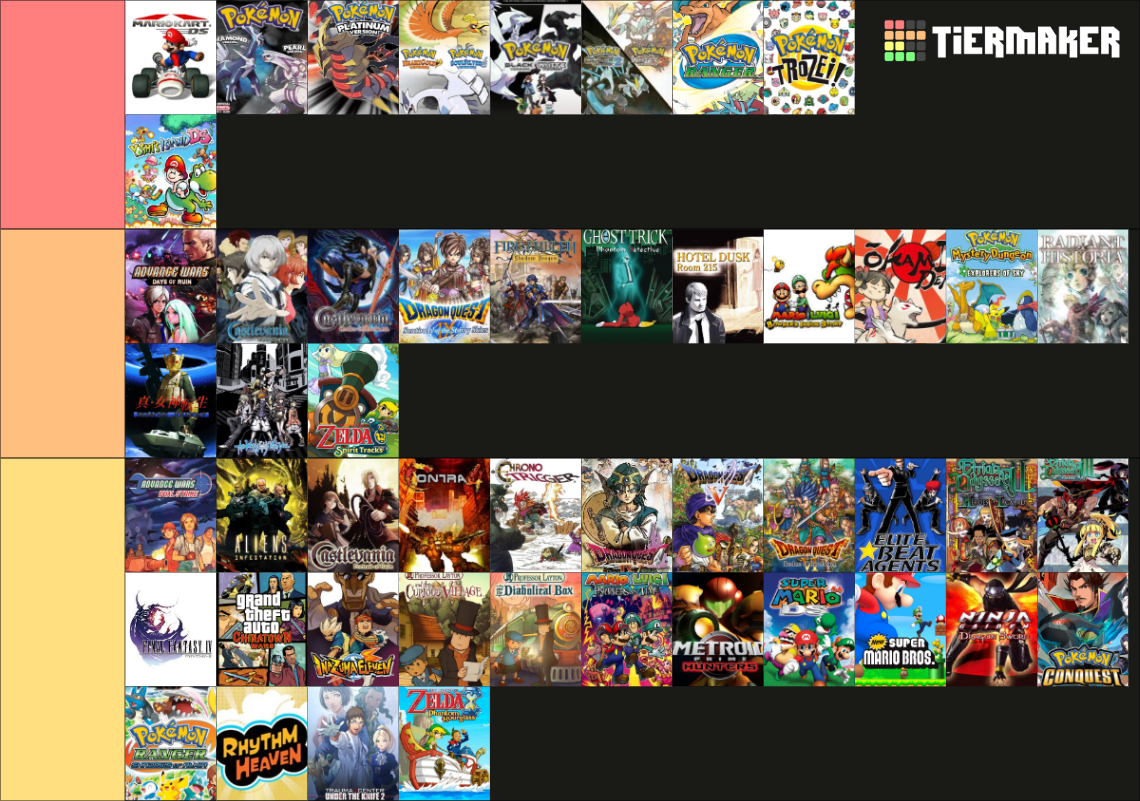 Nintendo DS Tier List (Community Rankings) - TierMaker