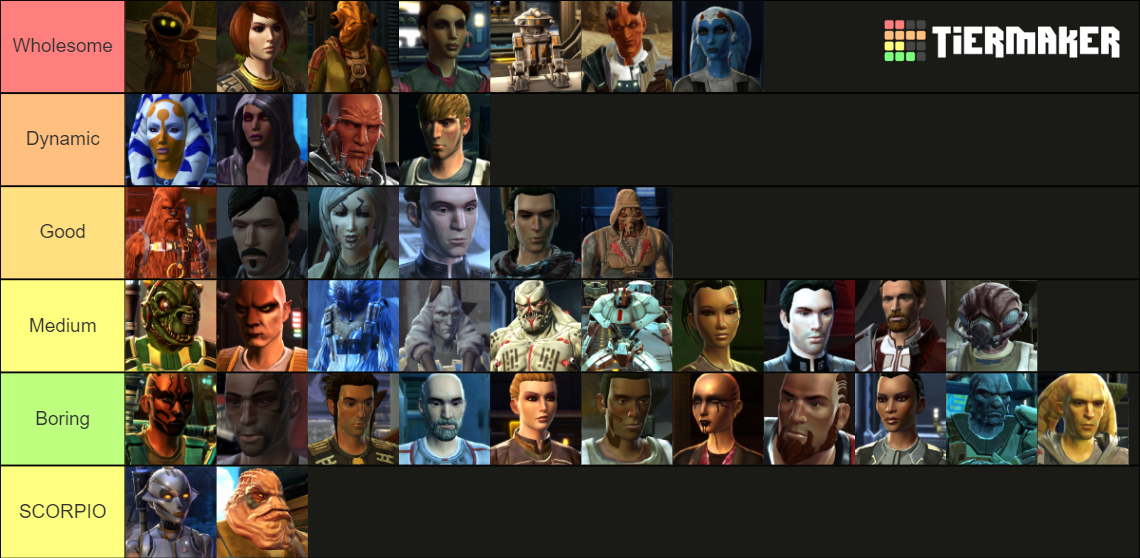 The Old RepublicCompanions Tier List (Community Rankings) - TierMaker