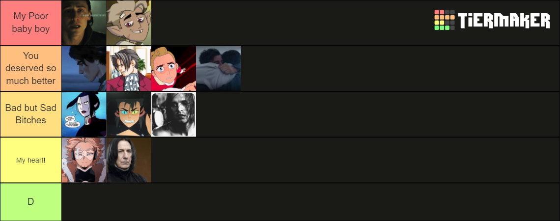 Sad Bois and Gals Tier List (Community Rankings) - TierMaker