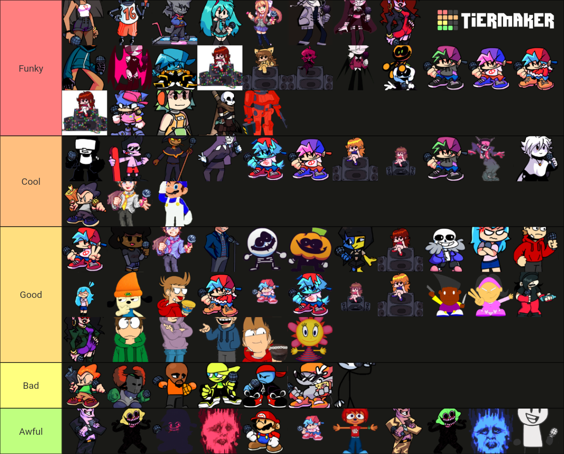 Friday Night Funkin' Characters (+Mods, Parappa and more) Tier List ...