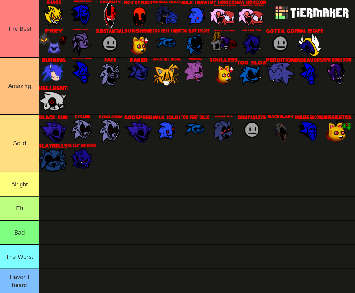 Sonic EXE All Songs (V1-3 + Unused) Tier List (Community Rankings ...