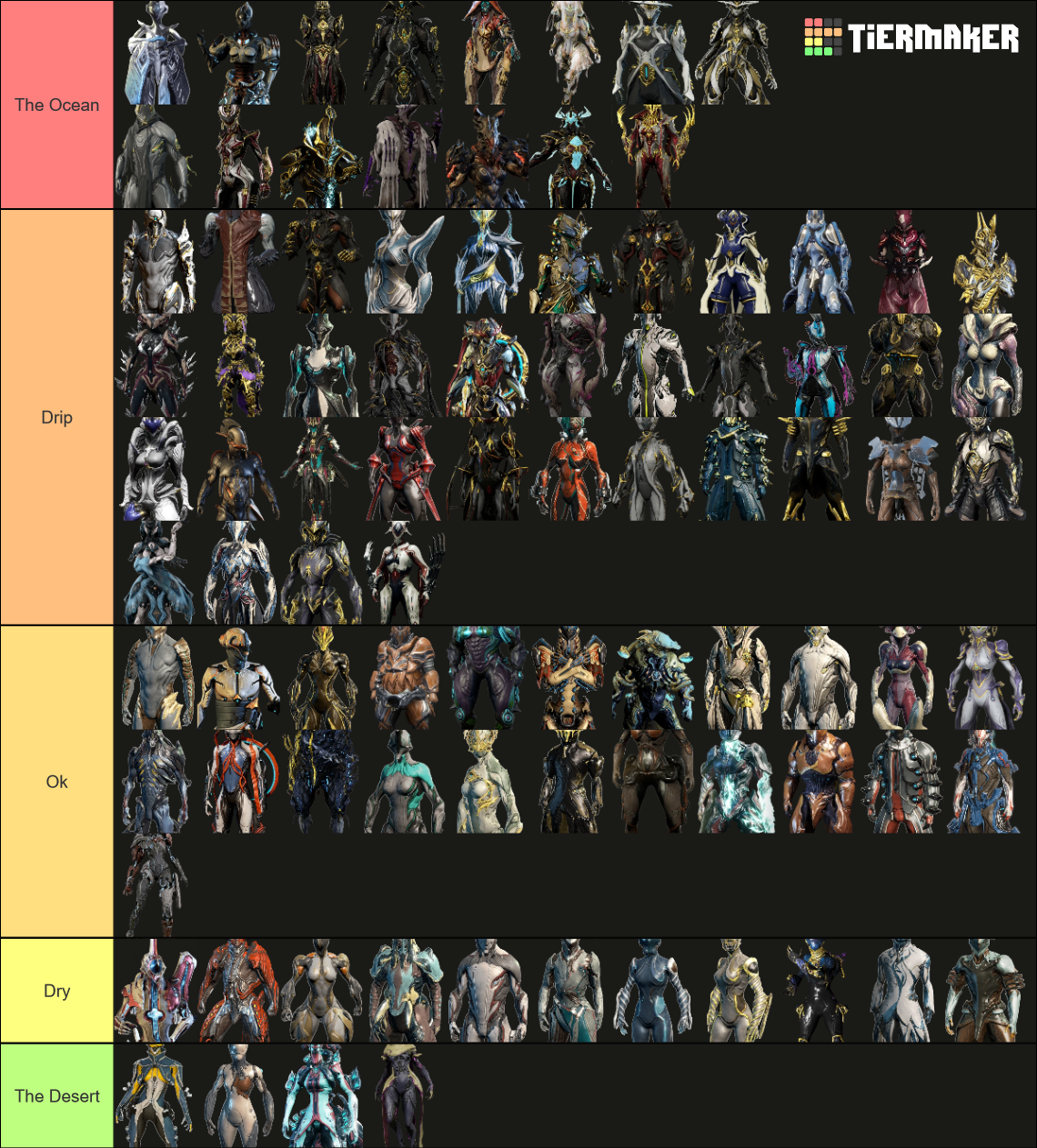 Warframe Base Drip Tier List (Community Rankings) - TierMaker