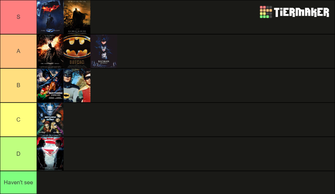 Batman movies Tier List (Community Rankings) - TierMaker