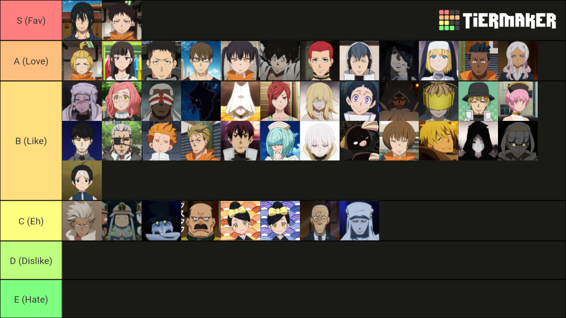 Fire Force Characters Tier List (Community Rankings) - TierMaker