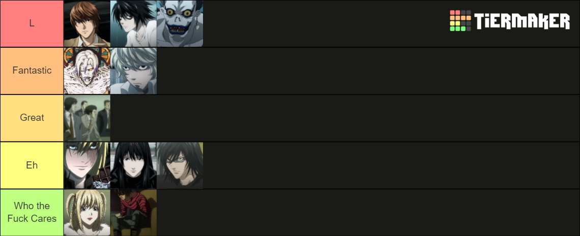 Death Note Characters Tier List (Community Rankings) - TierMaker