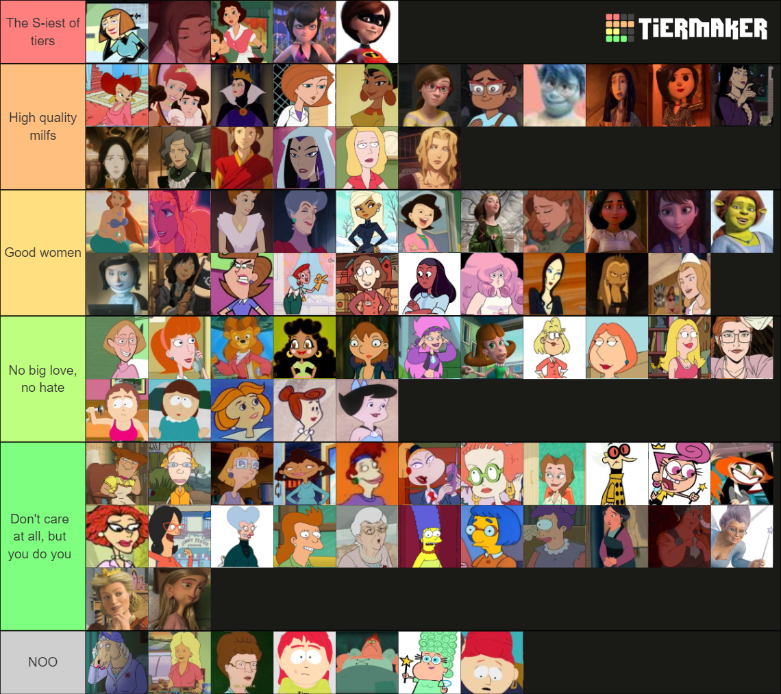 The Definitive Cartoon Mom Tierlist Maker V2! Tier List (Community ...