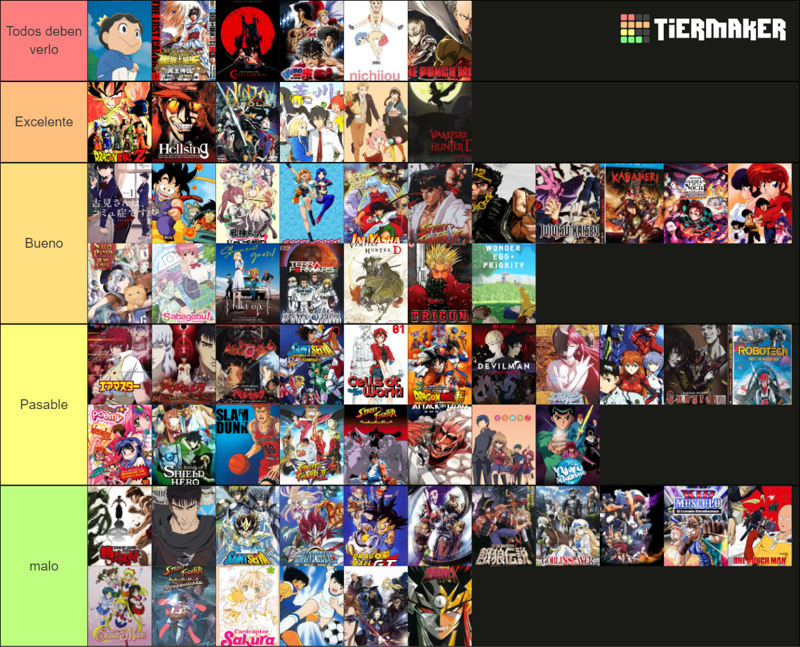 Best anime Tier List (Community Rankings) - TierMaker