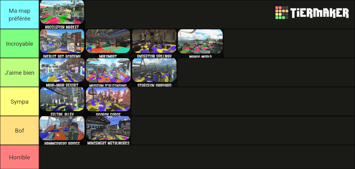 All splatoon 3 release maps Tier List (Community Rankings) - TierMaker