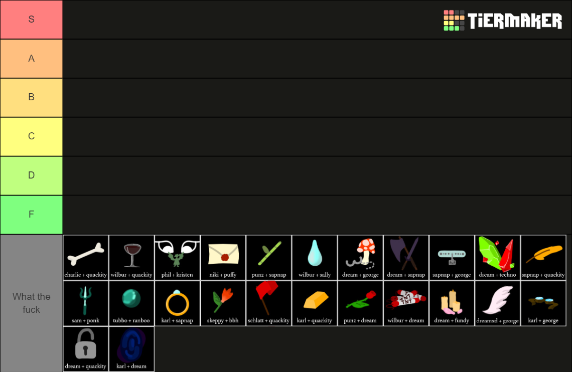 Dream SMP Ships Tier List (Community Rankings) - TierMaker