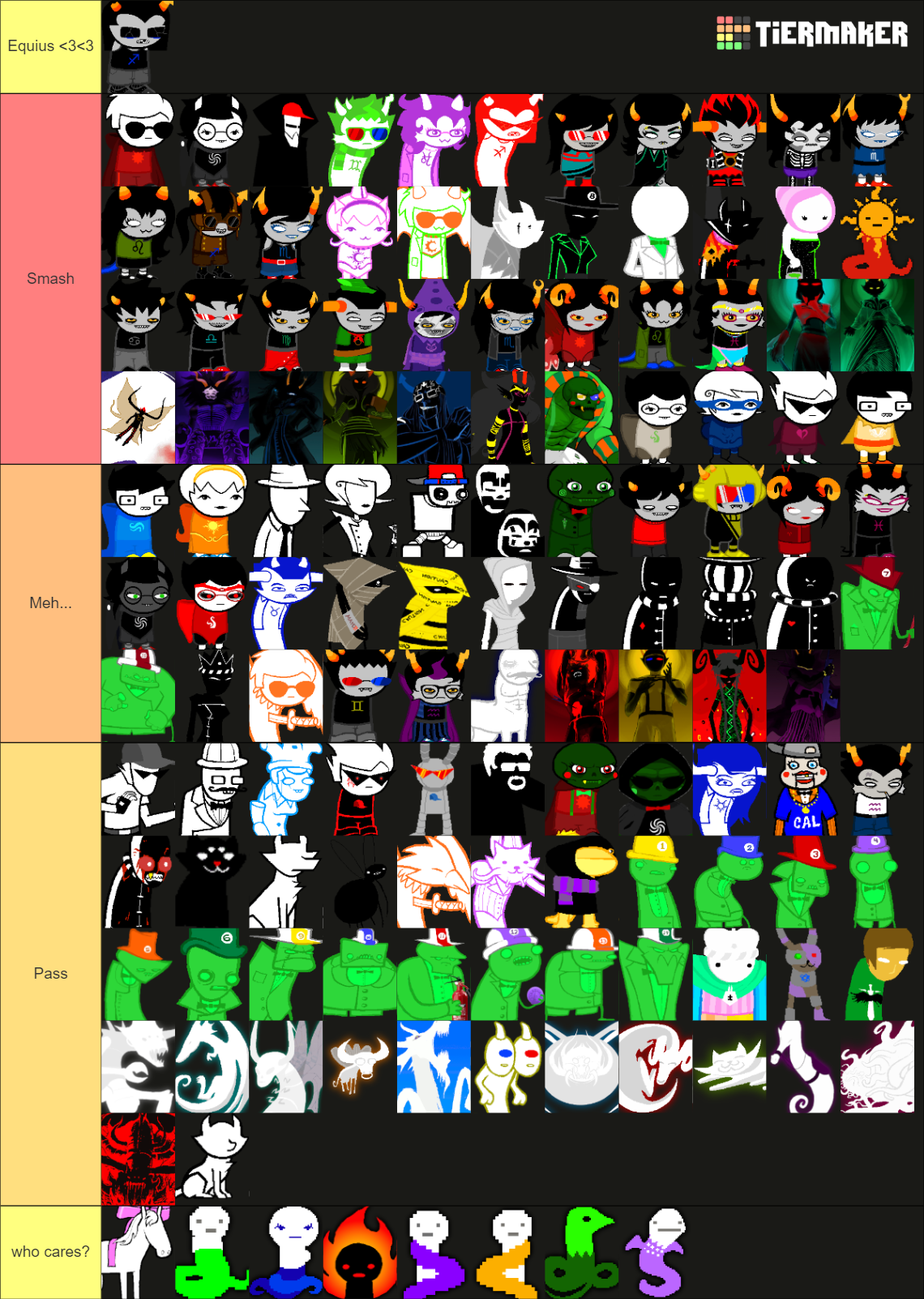 Homestuck Characters Original Series Ultimate Tierlist Tier List ...