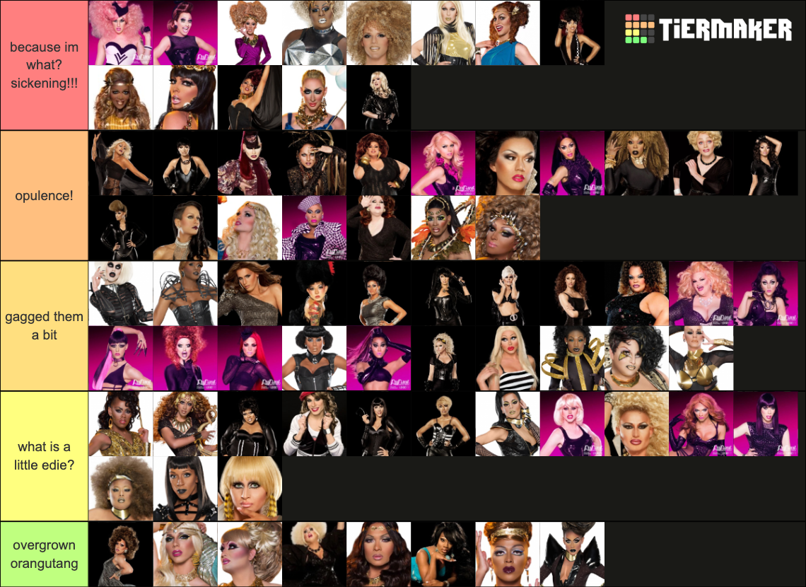 RPDR Queens Seasons 1-6 Tier List (Community Rankings) - TierMaker