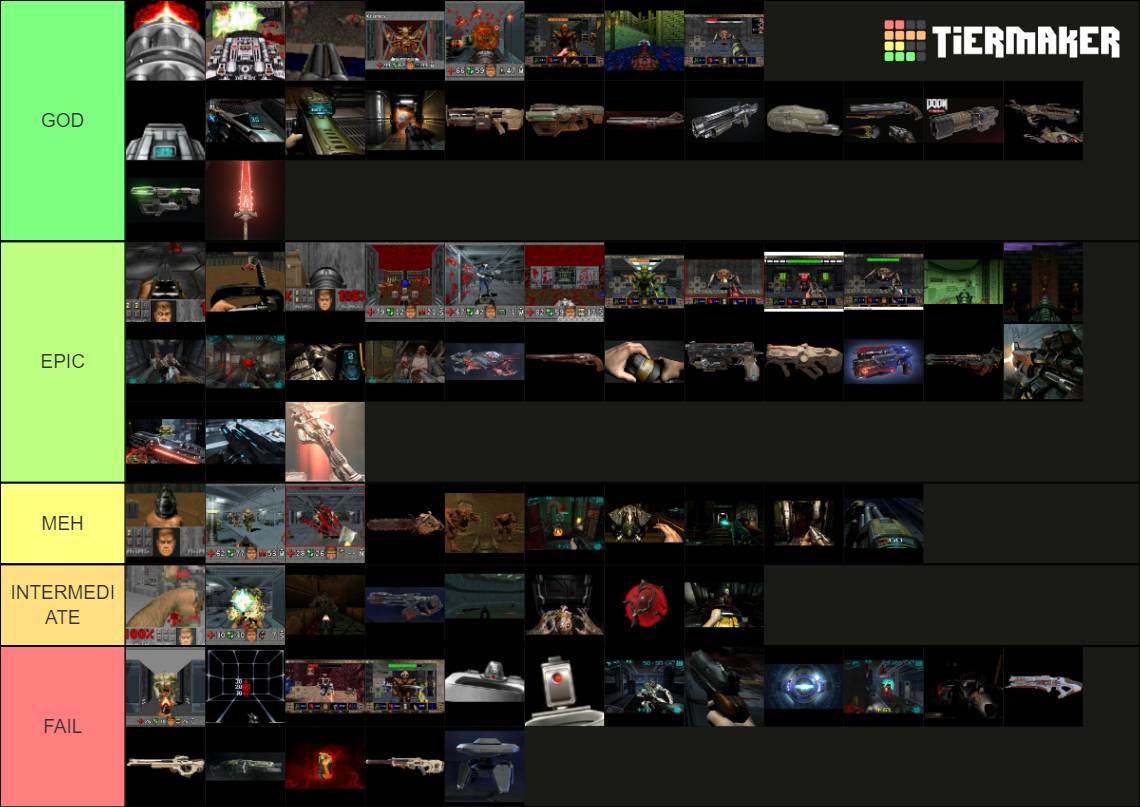 Doom Weapons Tier List (Community Rankings) - TierMaker