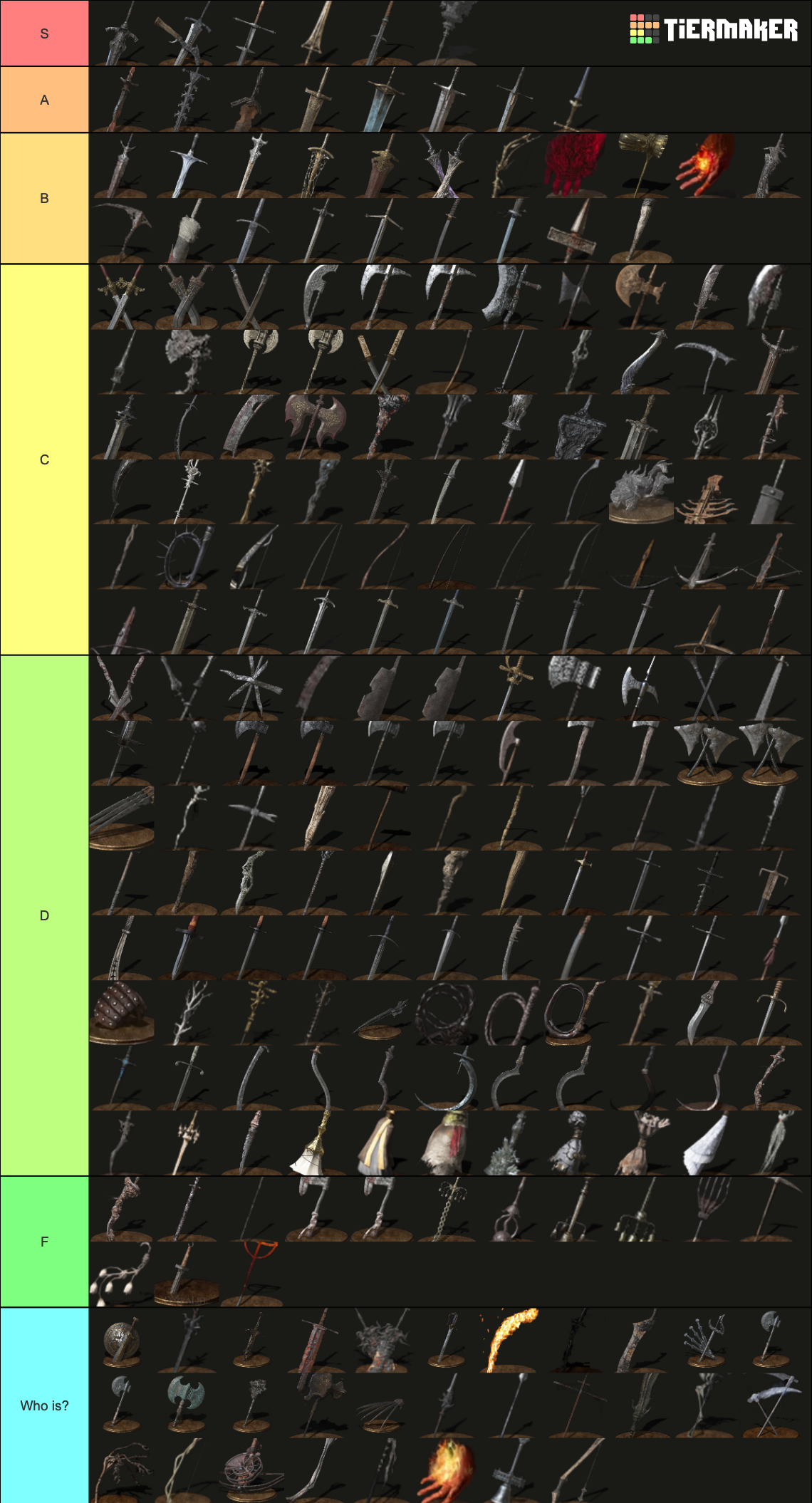 Dark souls weapons Tier List (Community Rankings) - TierMaker