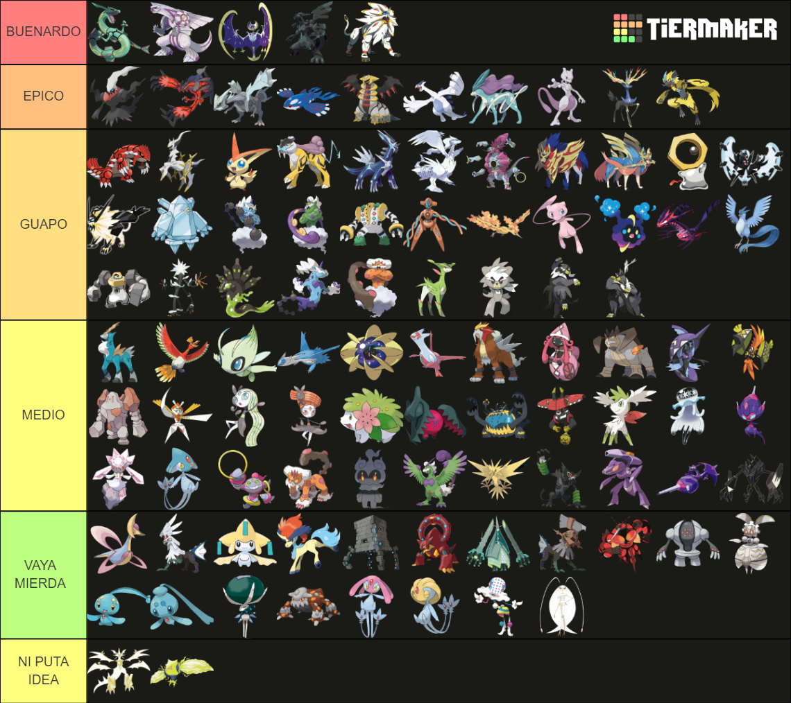 Mejores Pokémon Legendarios/Singulares Tier List (Community Rankings ...